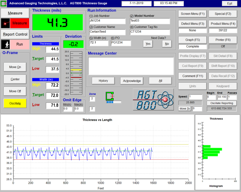Plastic sheet extrusion thickness - Advanced Gauging Technologies