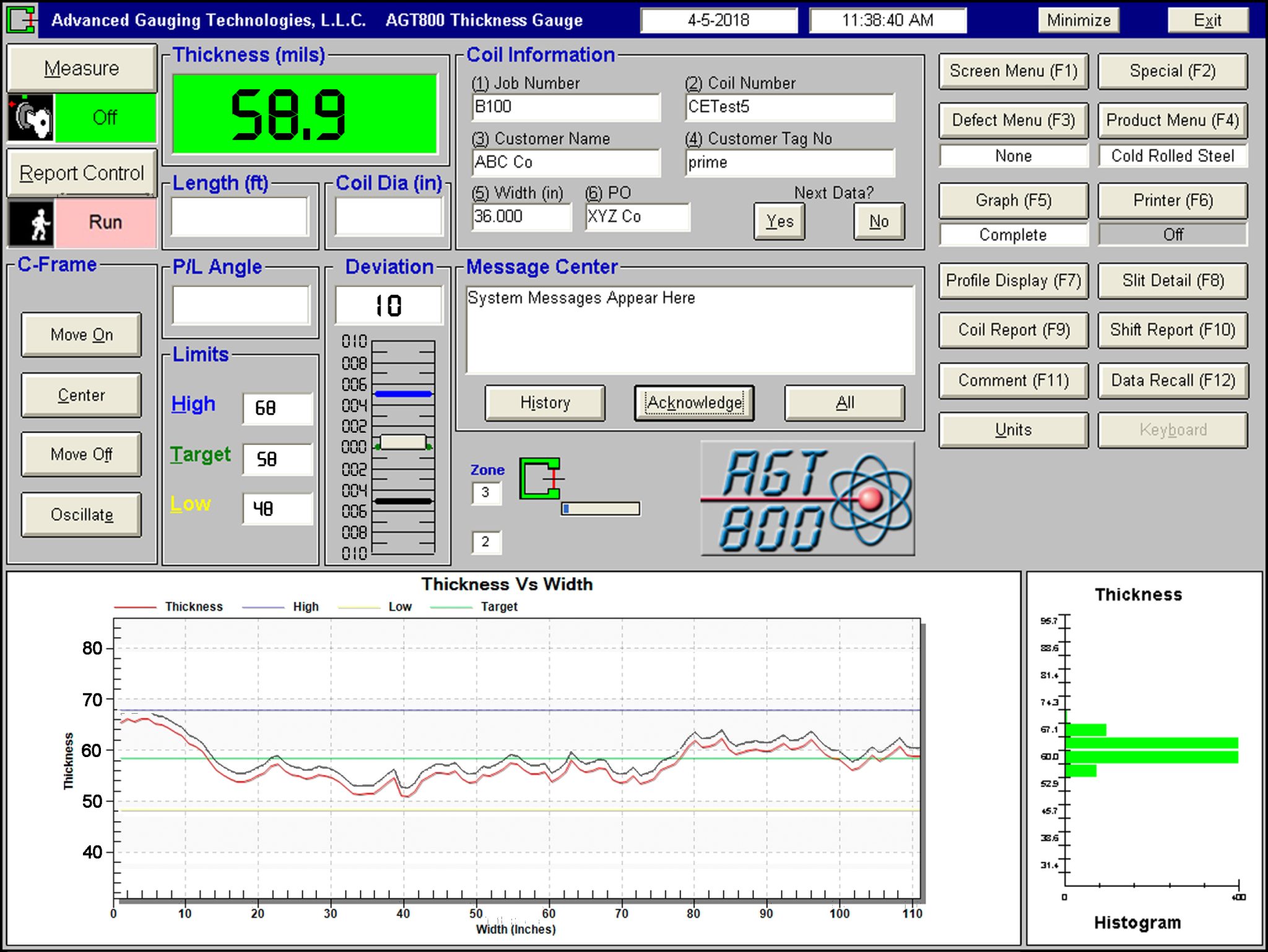 Laser Thickness Gauge AGT800XT - Advanced Gauging Technologies